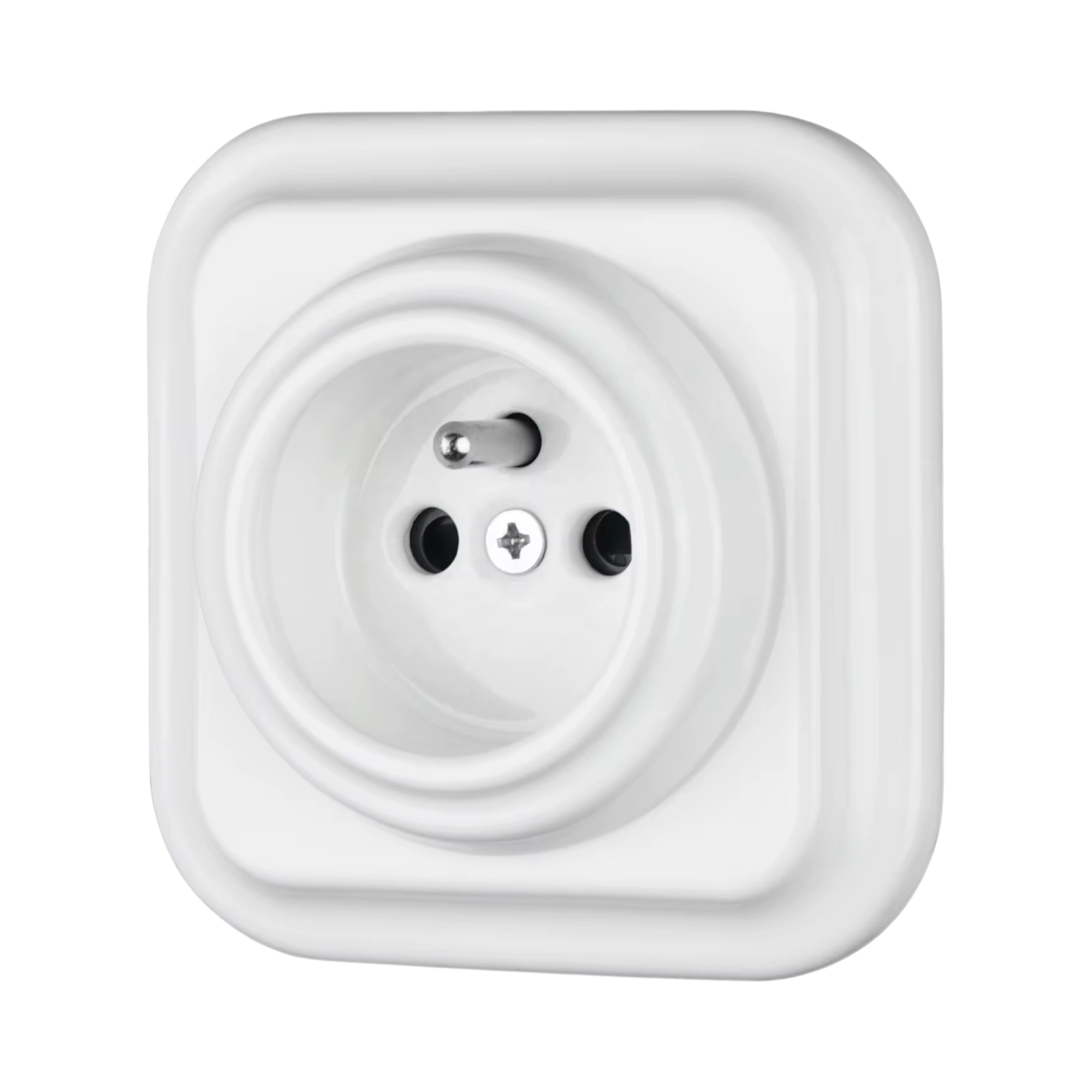 Porcelain Square French Wall Socket White – Ceramic Sockets